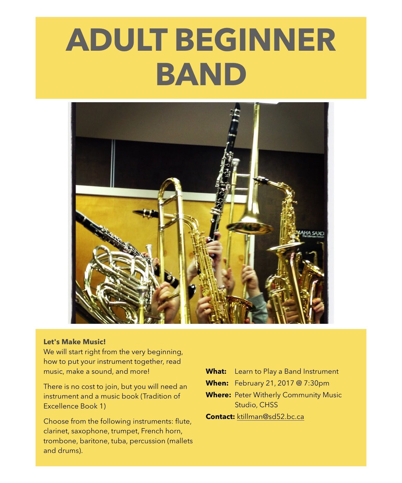 North Coast Review: Bringing the noise! Adult Beginner Band program ...