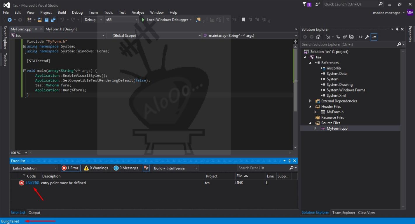 CoDIng TrUUUsSSsss...: Visual C++ Community 2015 : entry point must be ...