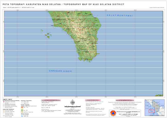 TAKJUB INDONESIA: PETA TOPOGRAFI KABUPATEN NIAS SELATAN, SUMATRA UTARA ...