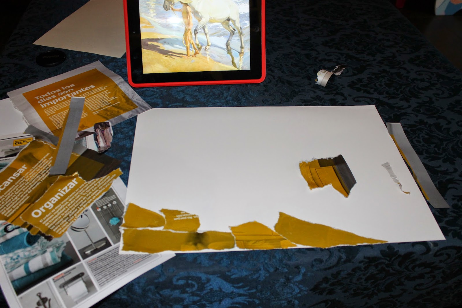 HANDMADE: TAREA 2 - Cuadro papel rasgado