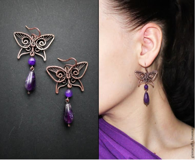 Wire Wrapped Butterfly Earrings Tutorial Uses Layered Wire Components ...