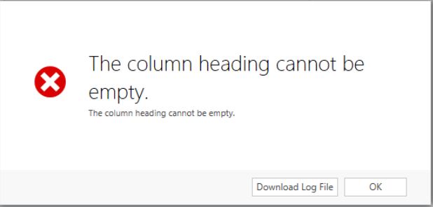Dynamics 365 Customer Engagement: The column heading cannot be empty in ...