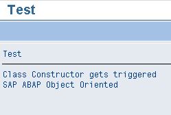 SAP ABAP 4 Tutorial: Static Constructor