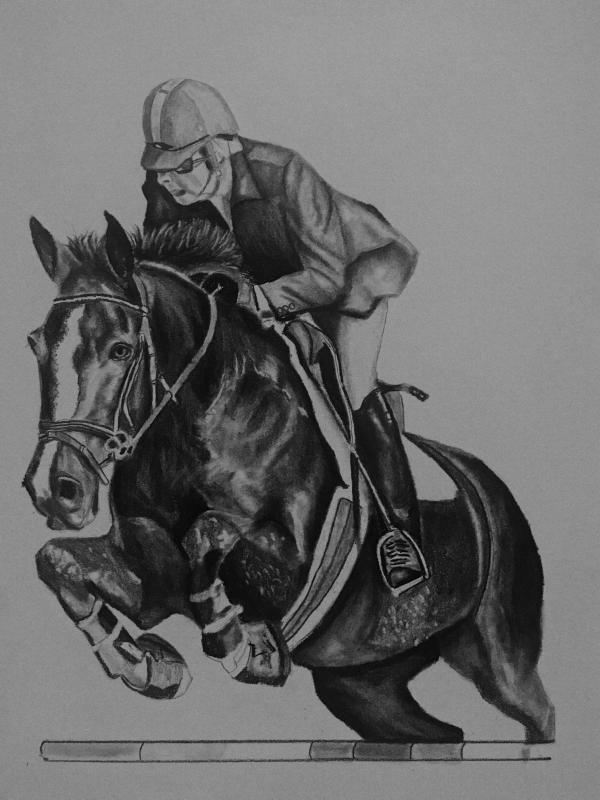 Allan's Art in Arlington: Horse and Rider commission