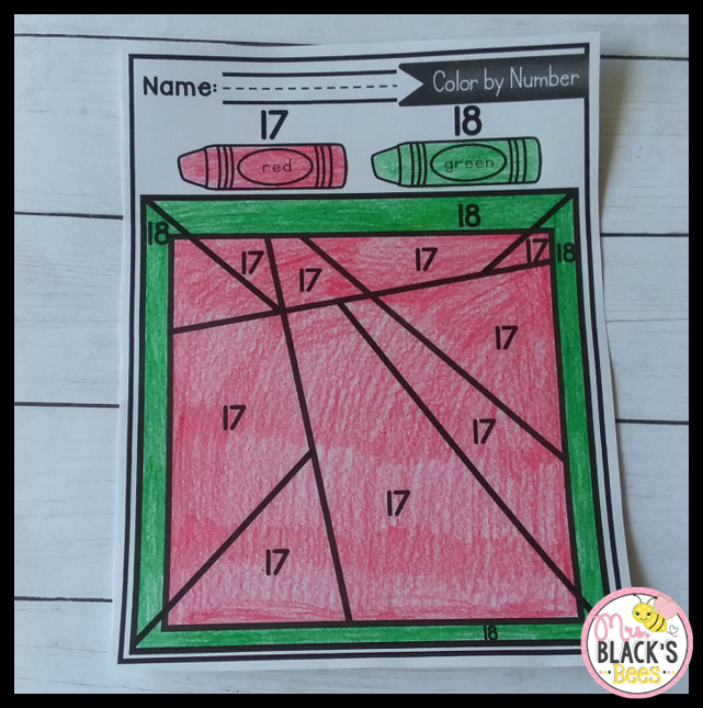 Shapes- Color by Number | Mrs. Black's Bees