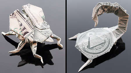 origami money insects and scorpions 3D ~ origami instructions art and ...