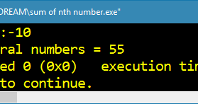 program in c to calculate the sum of nth natural numbers.