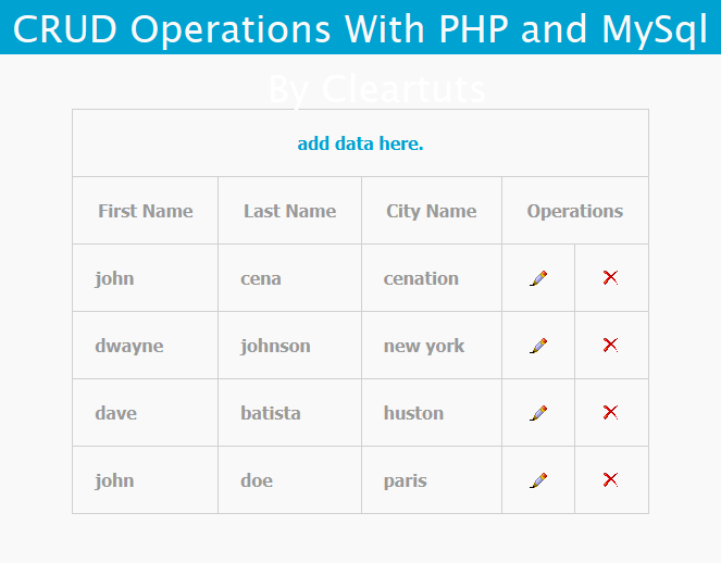 free-cruds: Simple PHP CRUD Operations with MySQL free-cruds: Simple PHP CRUD Operations with MySQL