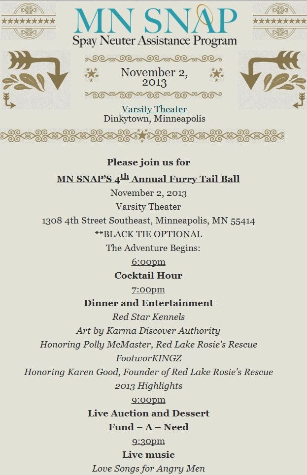 Red Lake Rosie's Rescue: MN SNAP's 4th Annual Furry Tail Ball