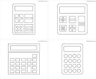 Four Coloring: Free printable Calculator coloring pages for kids