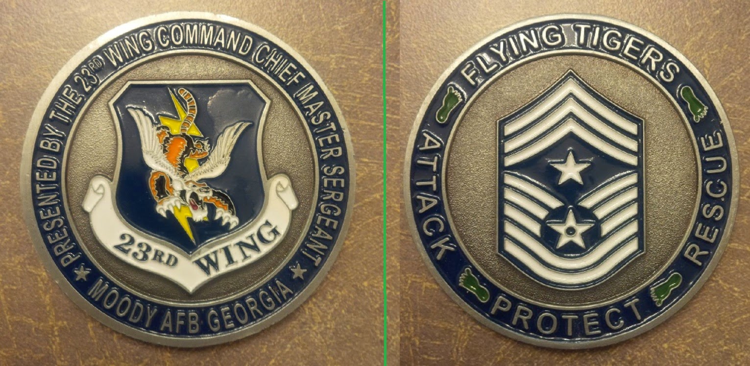 THE USAF RESCUE COLLECTION: USAF 23rd Wing / CMSgt Challenge Coin
