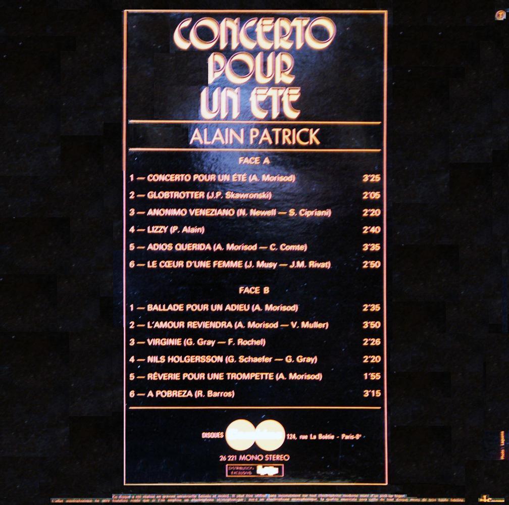 CANGULEIRO 10: ALAIN PATRICK - CONCERTO POUR UN ETE (1971)