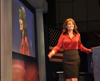 Ladies in Satin Blouses: sarah palin - red satin blouse