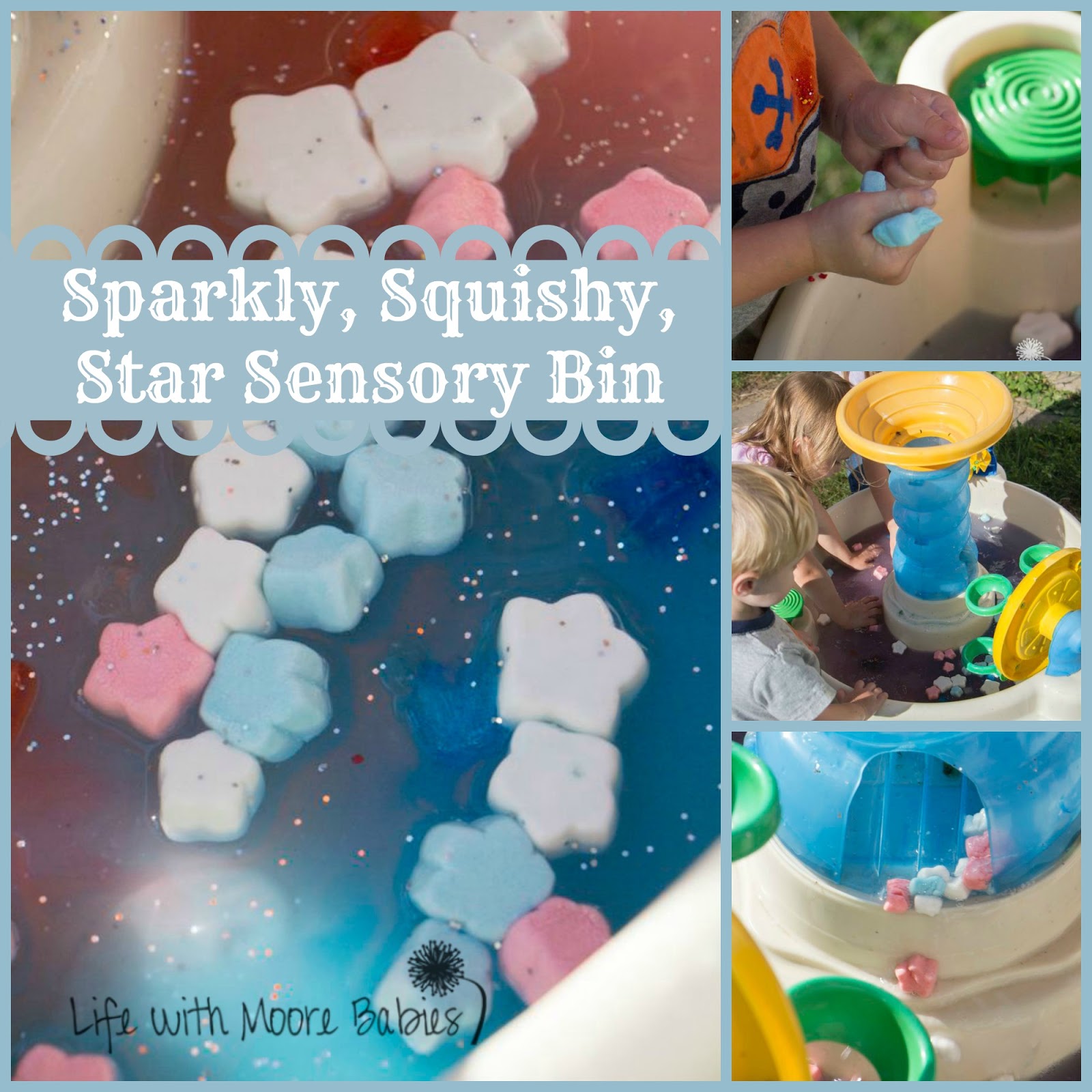 Sparkly, Squishy, Star Sensory Table - Life with Moore Babies