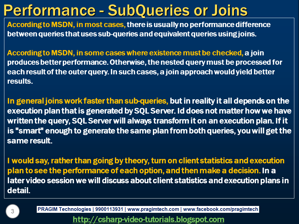 Sql server, .net and c# video tutorial: Part 62 – What to choose for ...