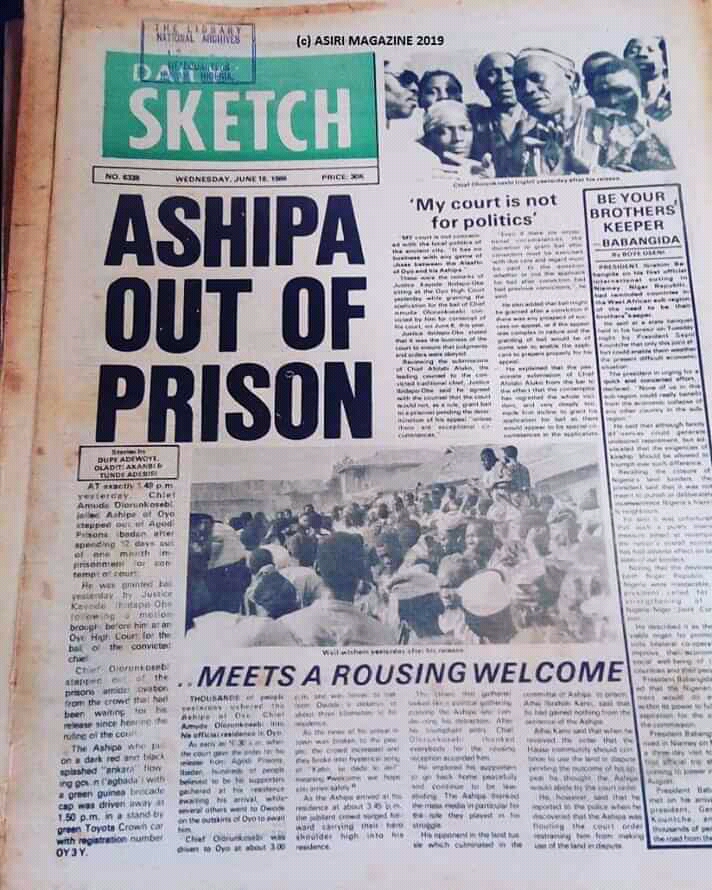 Photo of Wednesday June 18, 1986 Daily Sketch newspaper headline ...