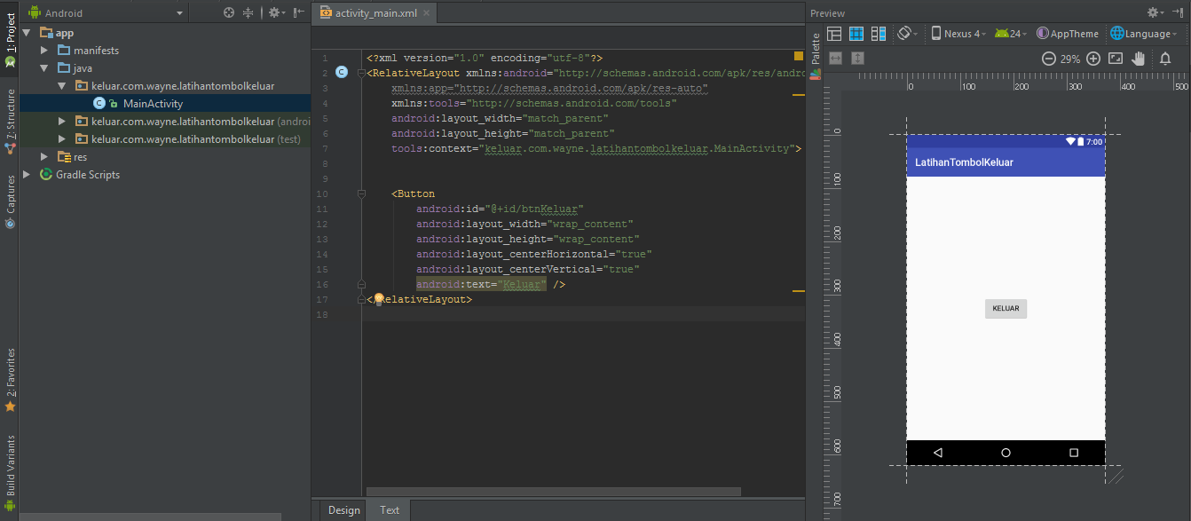 Tutorial Menciptakan Tombol Keluar Aplikasi Android Di Android Studio ...