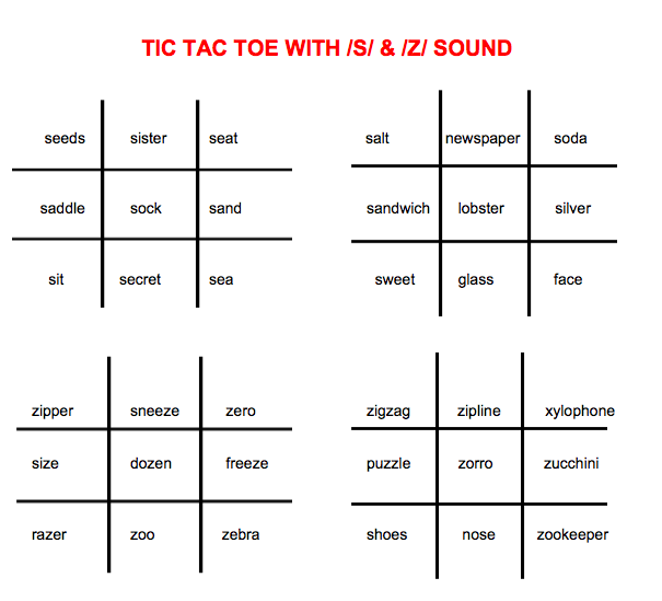 Speech and Language LaunchPad: Articulation /s,z,r,l/ Tic Tac Toe *FREEBIE*