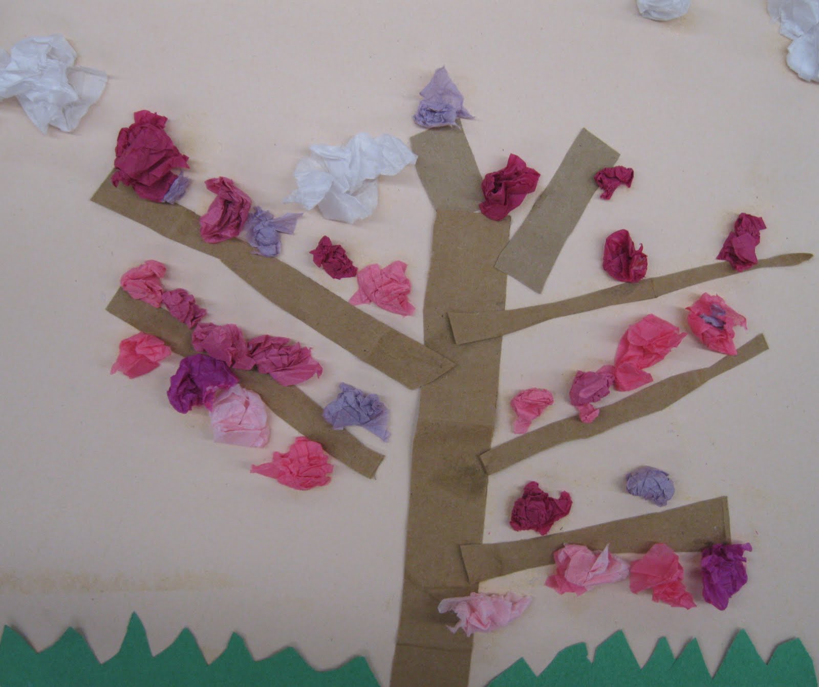 Color, collage, and much more: Kinder Cherry Blossom Trees