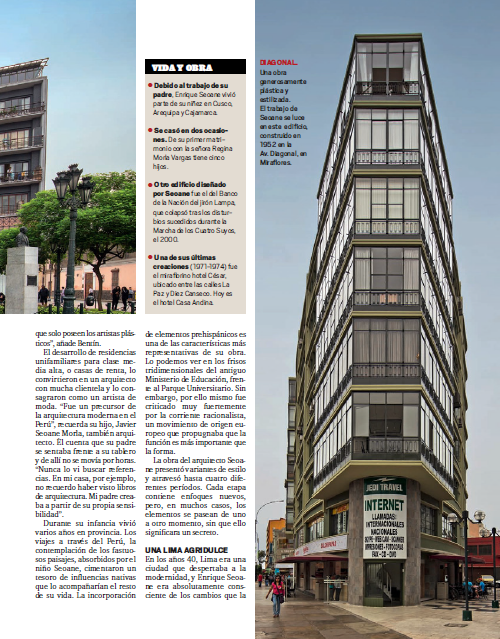Bitácora Arquitectura Peruana: Enrique Seoane Ros. Obra Iluminada. Revista Somos Diario El Comercio.