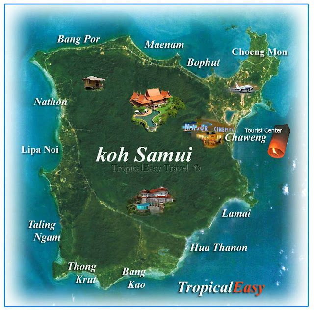 Samui Airport Transfer Service: Map of koh Samui