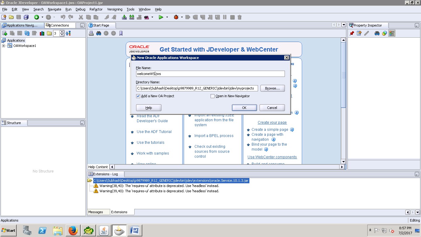 Oracle Application Framework: String Concatenate in OAF