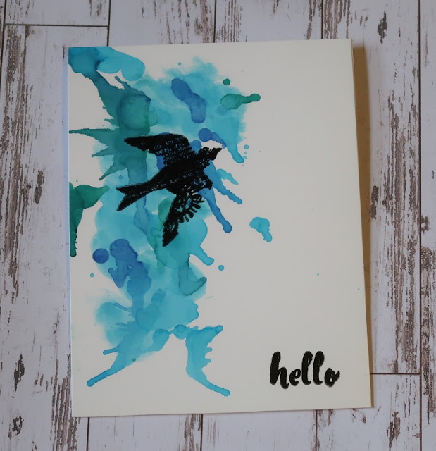 Ink Stains: Shimmering Blue Bird Salutations