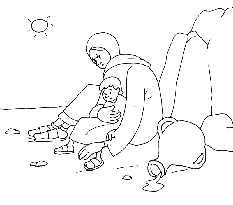 Hagar And Ishmael Coloring Pages Free Sketch Coloring Page