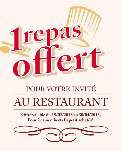 emric93: Un repas offert au restaurant ! pour votre Invité