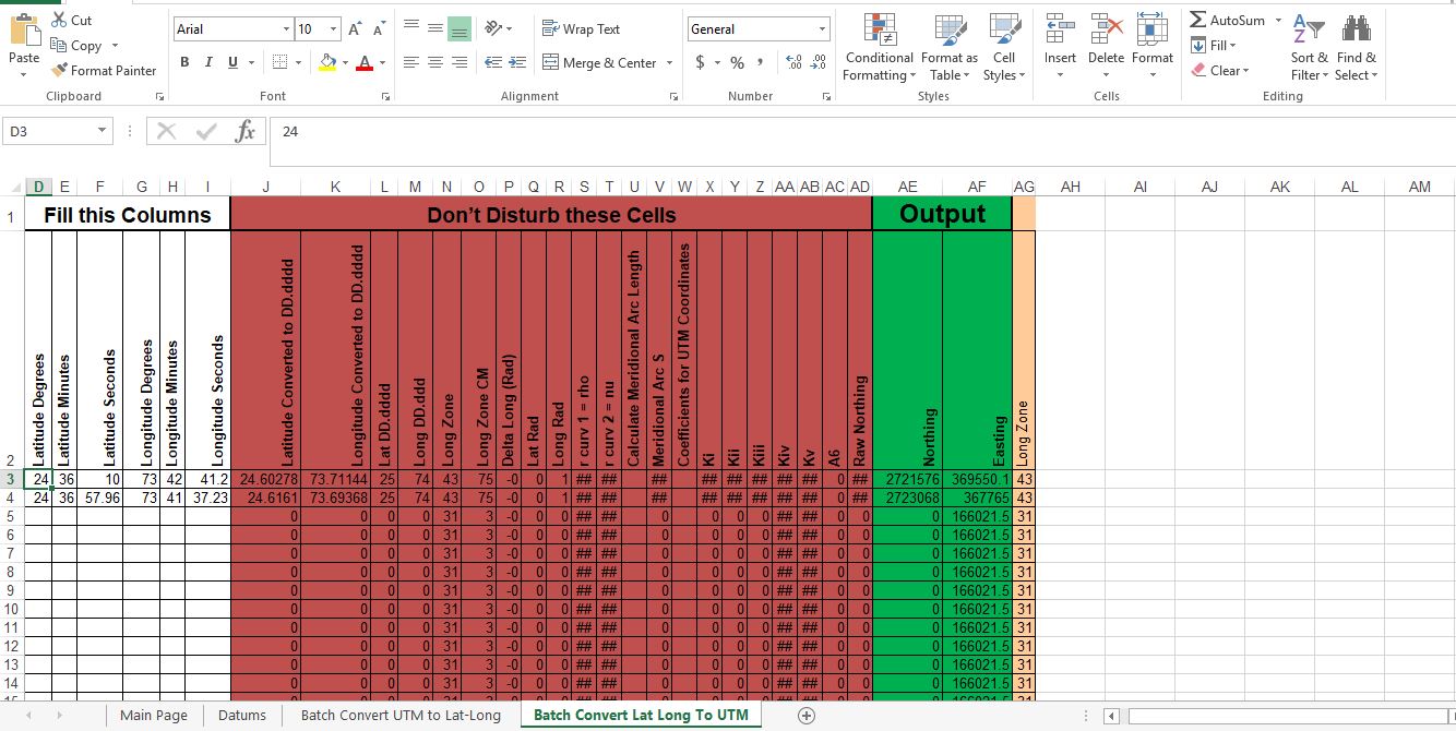 THE BLU: Conversion of UTM (X,Y) Coordinates to Lat -Long and Lat-Long ...