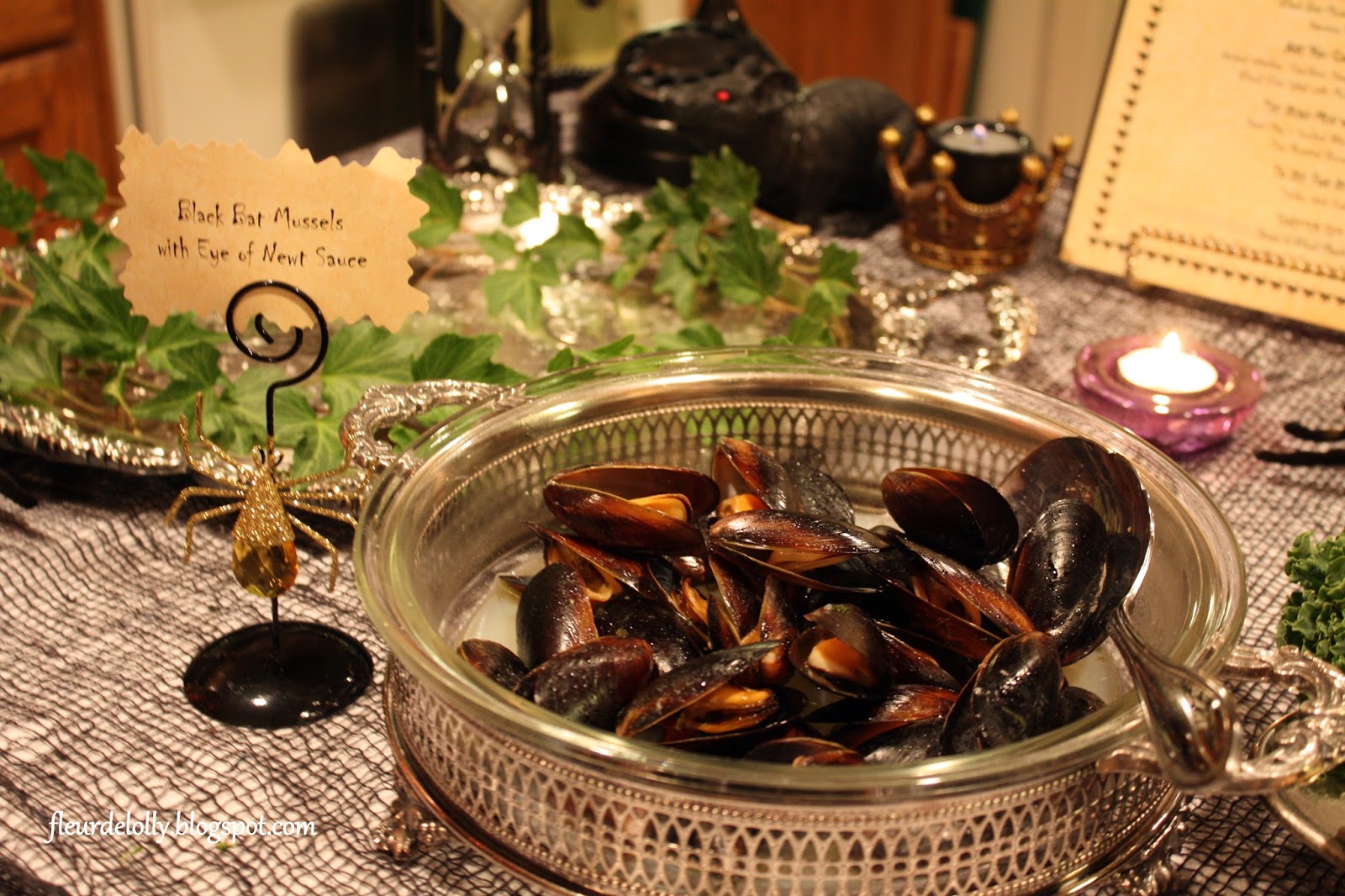 Fleur de Lolly: Dinner at the Haunted Mansion: Black Bat Mussels with ...