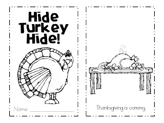 Homeschool Parent: Hide Turkey Hide! A Free Emergent Reader