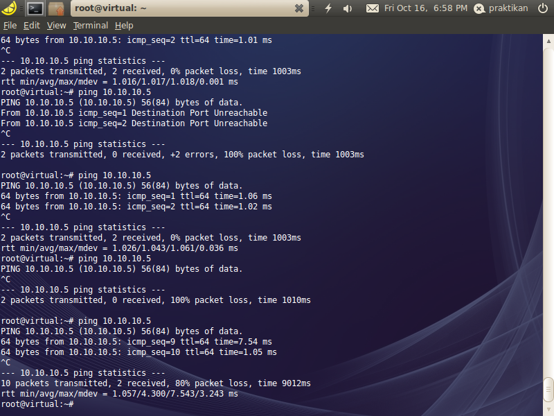 KISAH PERJALANAN: Melakukan perintah REJECT dan DROP pada Linux Ubuntu