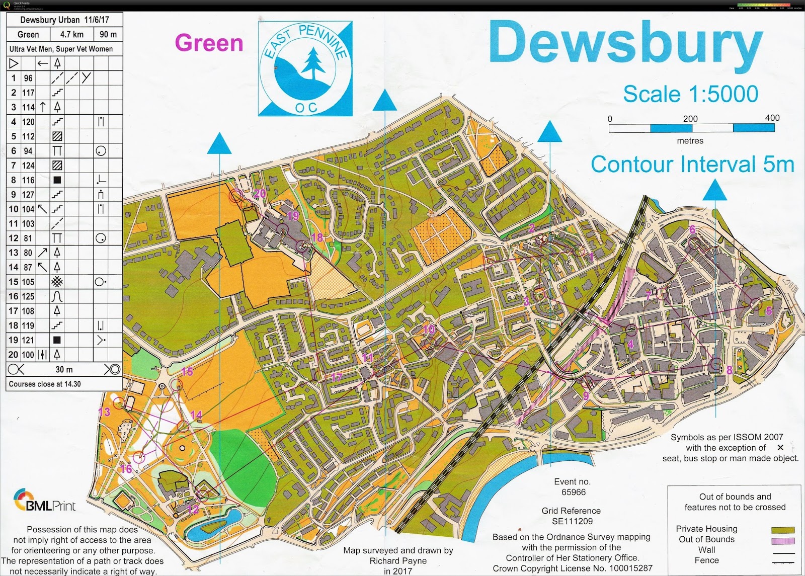 Orientēšanās kartes: Dewsbury (Wakefield)