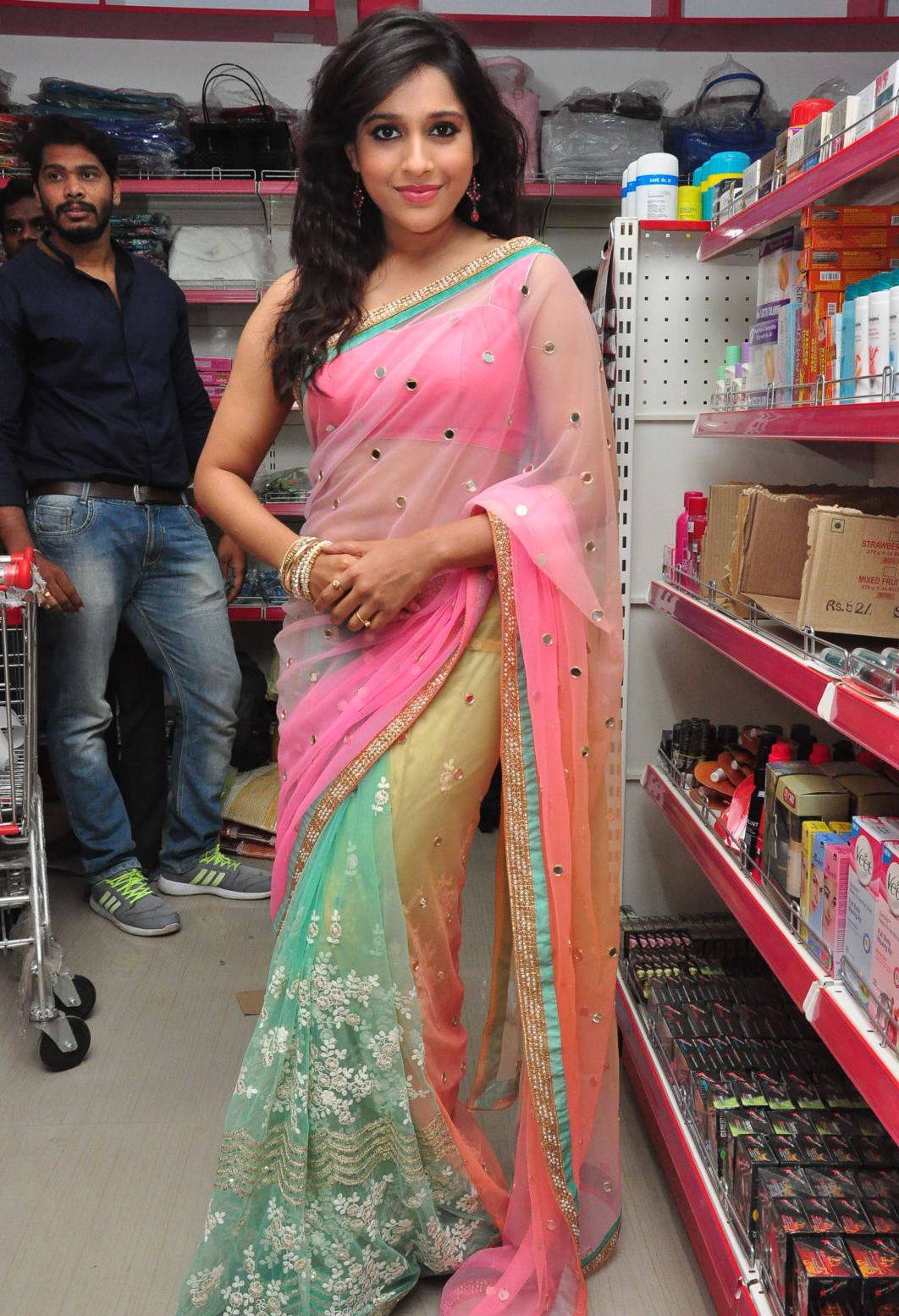 Actress Reshmi Gautam in Transparent saree Stills