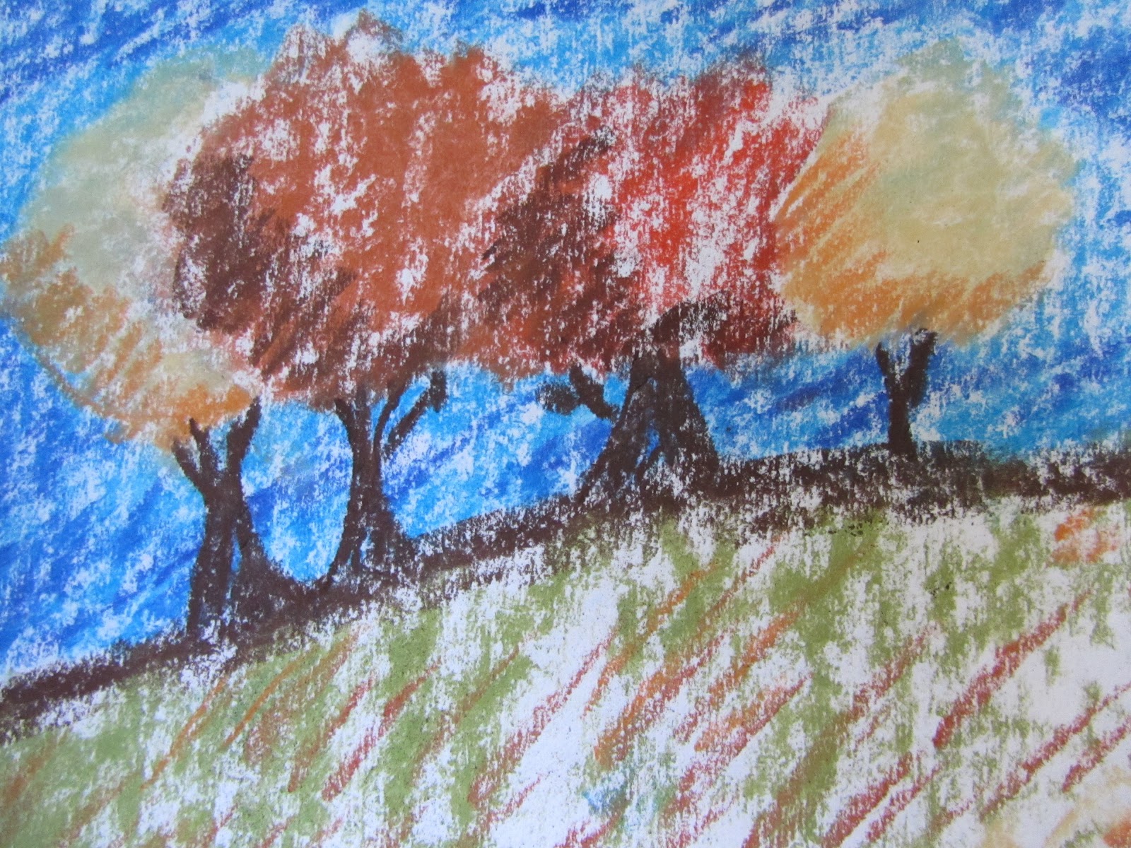 The Unlikely Homeschool: Art Pastels: Fall Scene