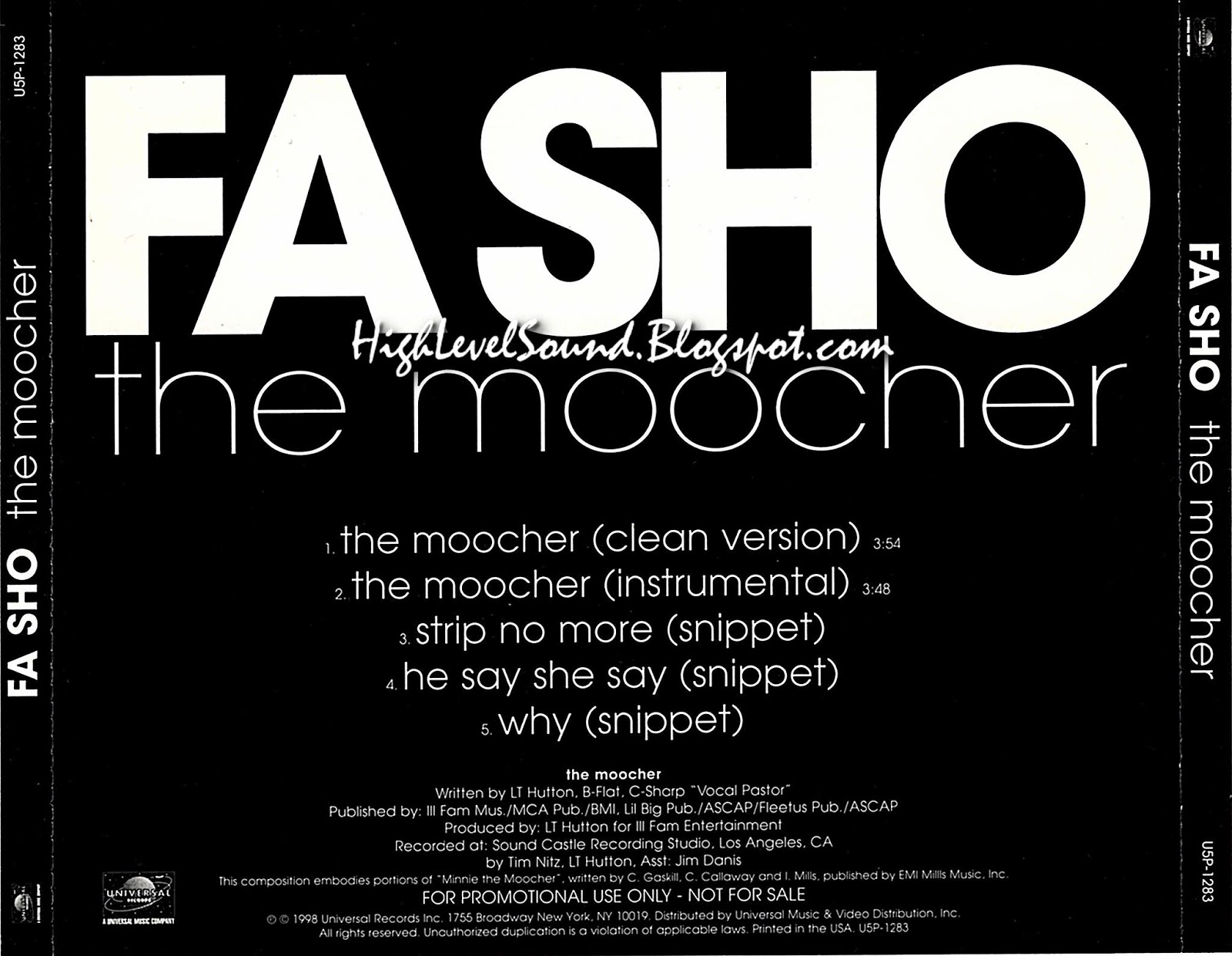 highest level of music: Fa Sho - The Moocher-(Promo_CDS)-1998-hlm