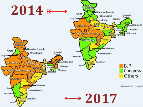BJP controlled states in Graph - Cine Cafe