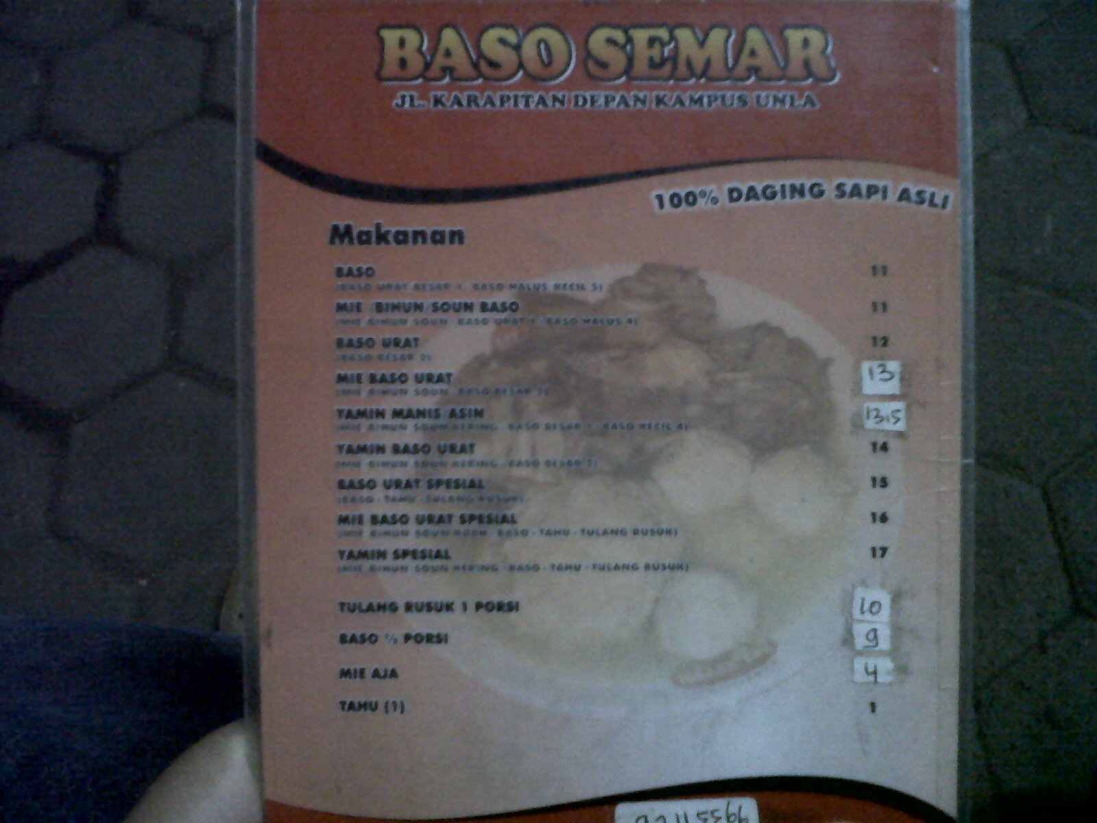 Yamin Manis with Bakso Rusuk