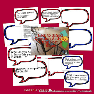 Teaching is a Gift: Back to School Question Activity Using Post-Its