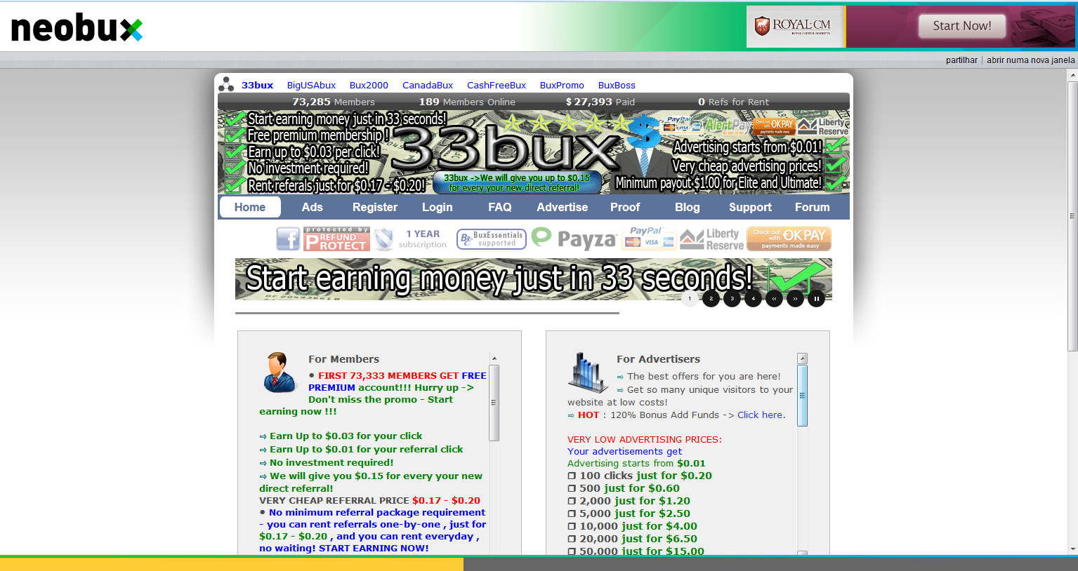 Como Ganhar Dinheiro No NeoBux: Visualizando anúncios no Neobux