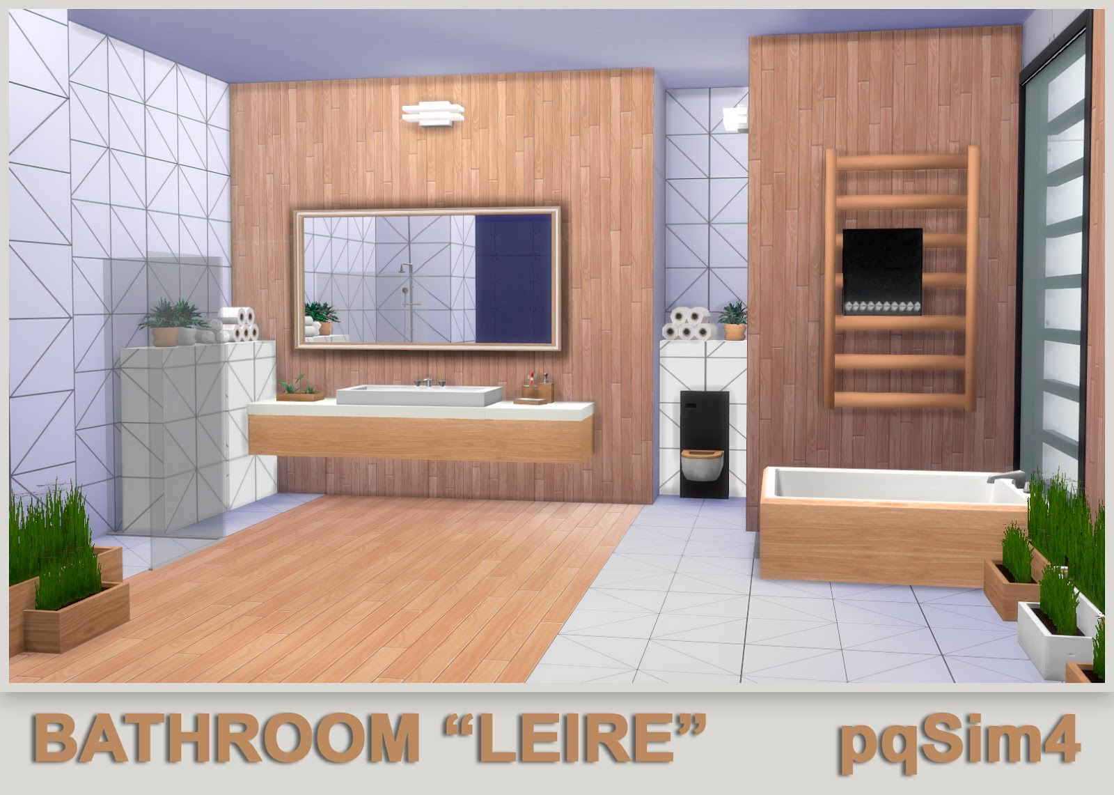 Bathroom "Leire". Sims 4 Custom Content.