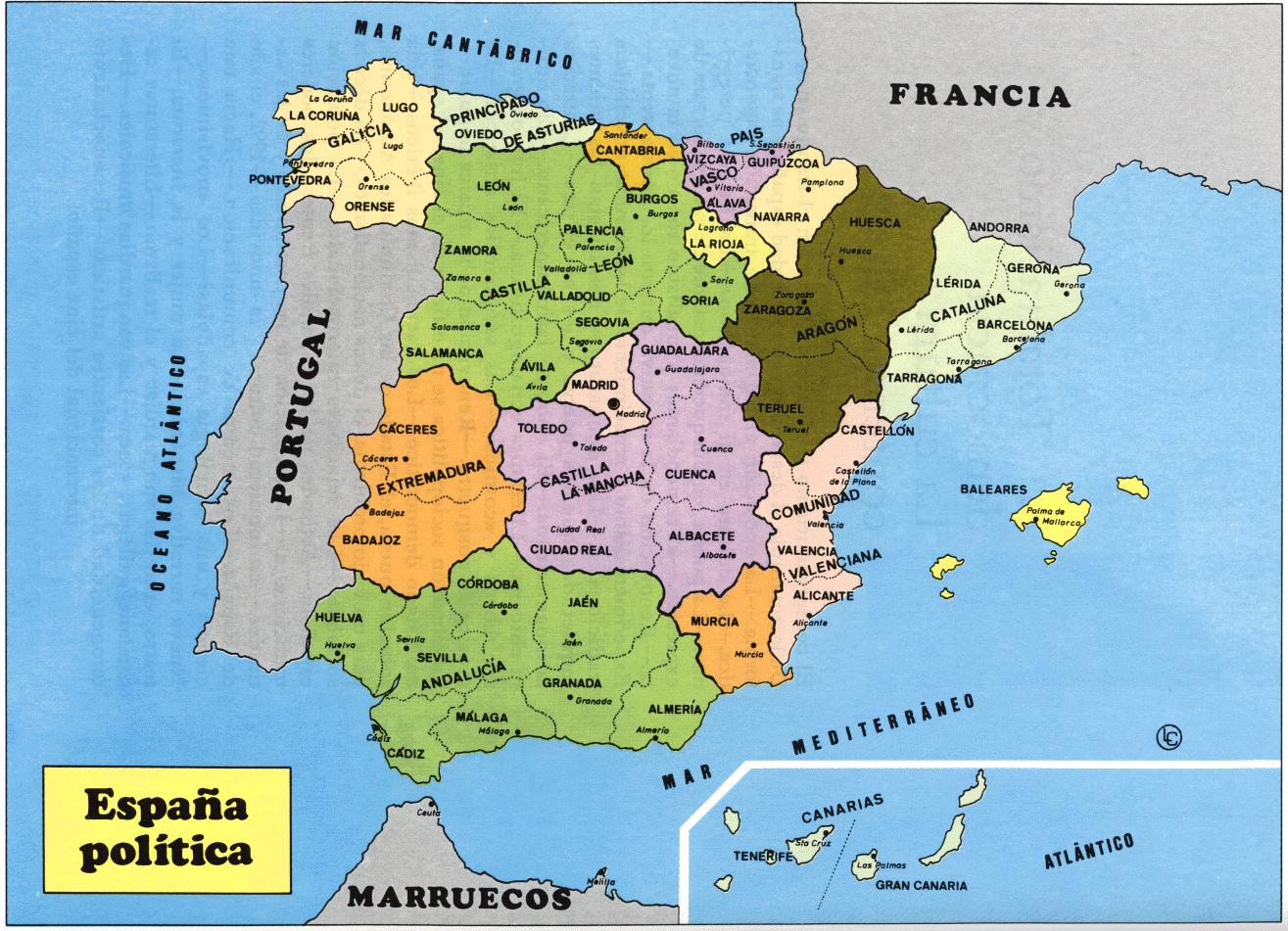 Espanha Mapa Político