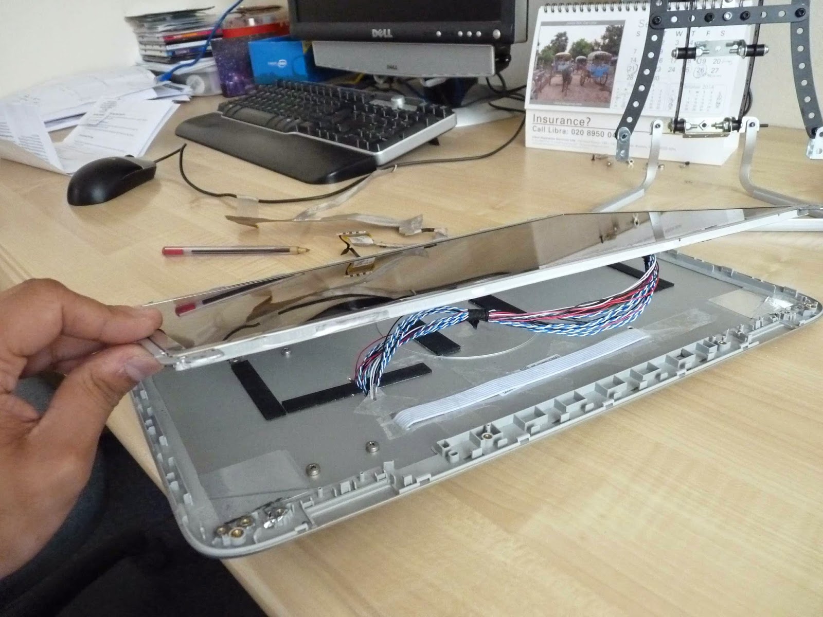 Turning a laptop screen into an external monitor.