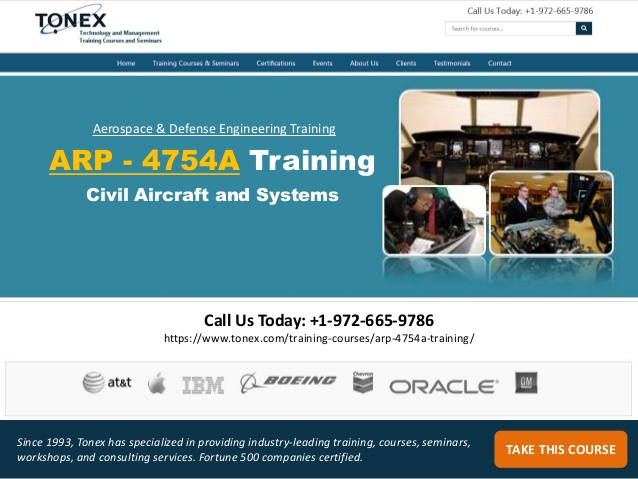 ARP-4754A Training, Civil Aircraft and Systems