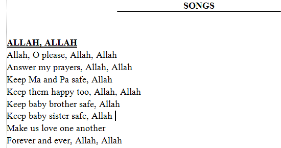 SONG (ALLAH-ALLAH) - ENGLISH NINETY