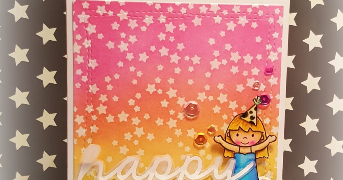 Mint Owl Studio: Emboss Resist Background featuring Birthday Bash