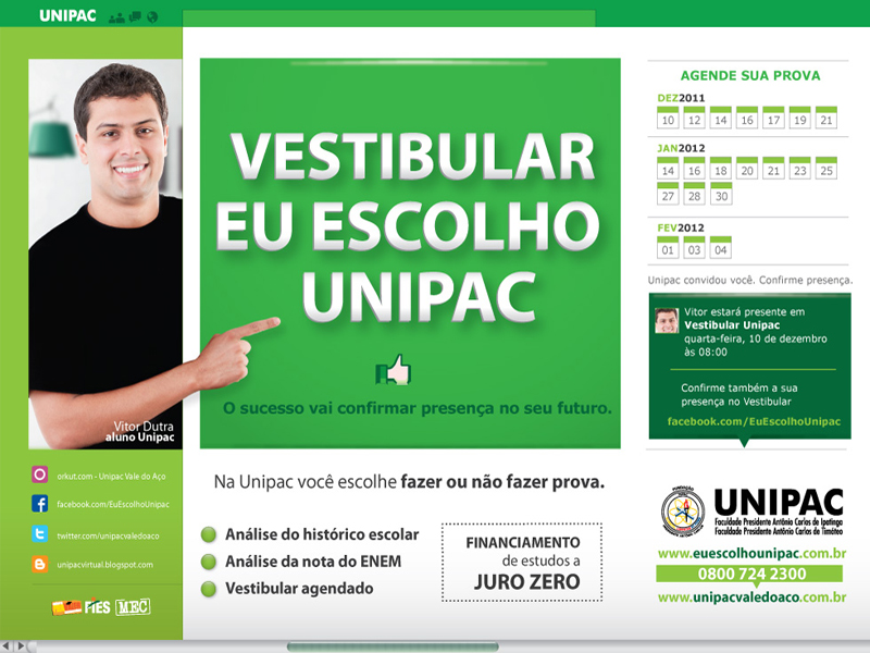UNIPAC VIRTUAL: Vestibular Eu escolho Unipac: faça sua inscrição