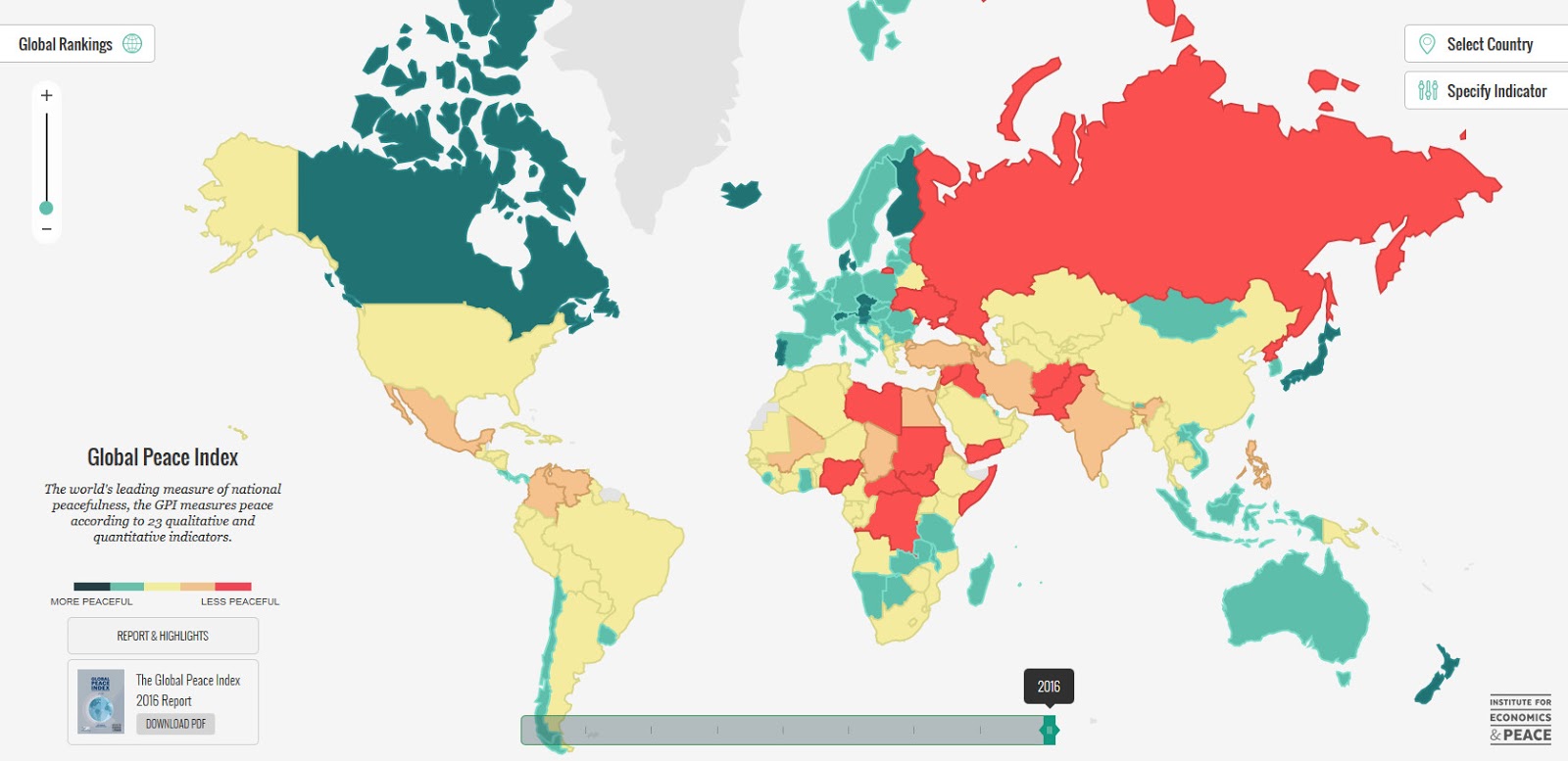 Global Peace Index 2016 - Vivid Maps
