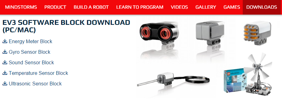 Lego EV3: Adicionando novos blocos de sensores EV3.